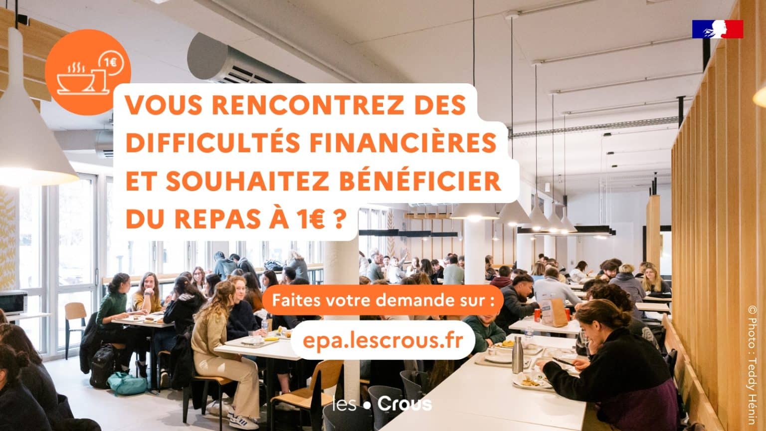 Comment bénéficier du repas Crous à 1€ ? - Crous Orléans-Tours